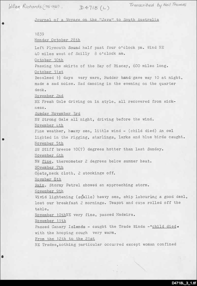 The story of the ship "Java"., tab 2: Mitchell Families Online